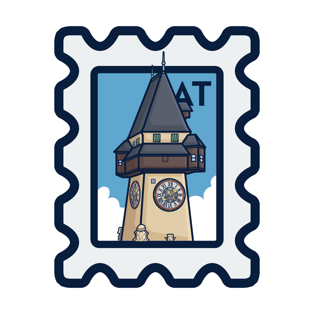 Clock Tower Graz - Slowly Stamps