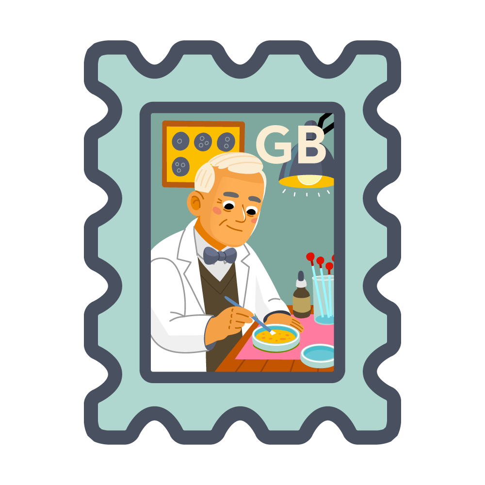 Discovery of Penicillin - Slowly Stamps